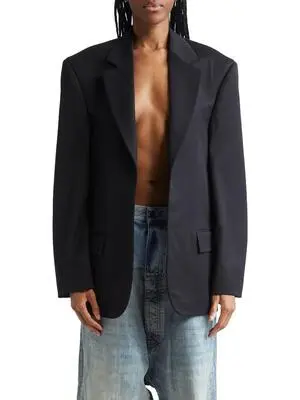 Balenciaga Tailored Wool Gabardine Blazer - 1000 Black