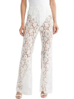 HIGH HEEL JUNGLE Jen Lace Flare Pants - White
