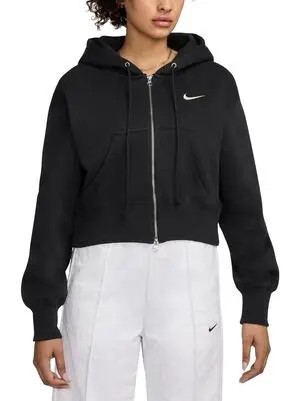 Nike Cotton-blend Fleece Relaxed Fit Hoodie - Black/sail
