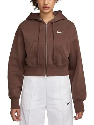 Nike Cotton-blend Fleece Relaxed Fit Hoodie - Fauna Brown/sail