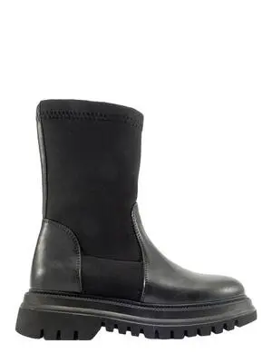 PROLOGUE SHOES Alias Zip Up Boots - Black Faux Leather