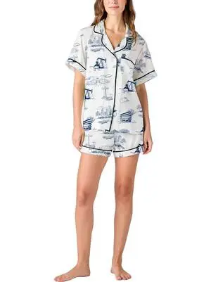 KATIE KIME Printed Shorts Set - White