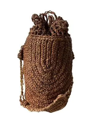 ZANATANY CONCEPTS Buckety Raffia Bag - Caramel