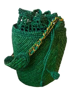 ZANATANY CONCEPTS Buckety Raffia Bag - Green