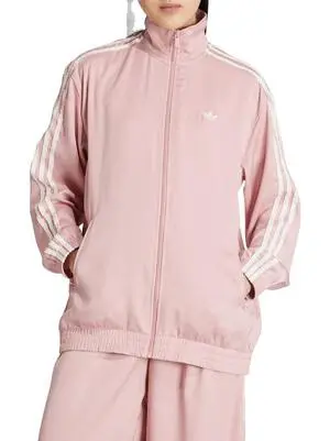 Adidas Adidas Ruffle 3-Stripes Satin Track Jacket Wonder Mauve