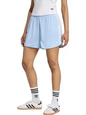 Adidas Ruffle 3-stripes Satin Shorts - Clear Sky