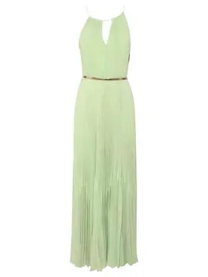 Max Mara Pleated Halter-neck Dress - Green