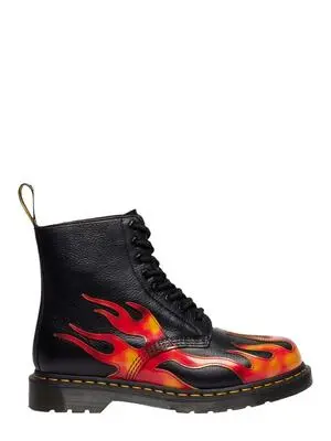 Dr. Martens 1460 Pascal Flame Boots - Black