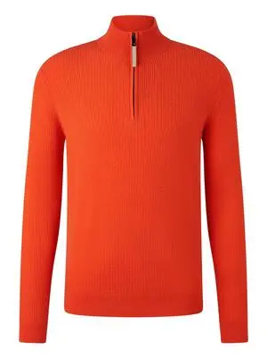 Bogner Pure New Wool Cashmere Troyer Derek - Coral