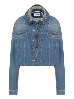 Jean Paul Gaultier Hooded Denim Jacket - Blue