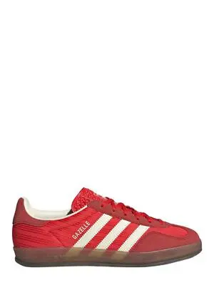 Adidas Gazelle Indoor Pinstripe Satin Sneakers - Red