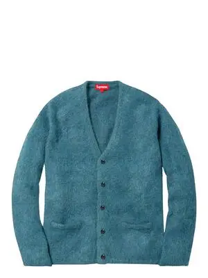Supreme Heather Mohair Cardigan - Blue