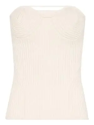 JEAN PAUL GAULTIER Stretch Merino Wool Ribbed Corset - White