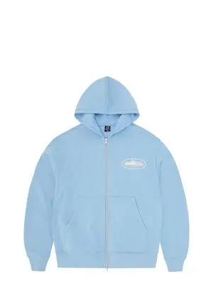 CORTEIZ Island Puff Print Zip Hoodie - Blue