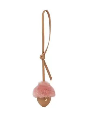Fendi Acorn Charm With Mini Ff Logo - Beige
