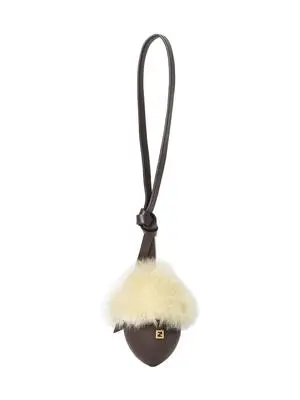 Fendi Acorn Charm With Ff Logo - Brown