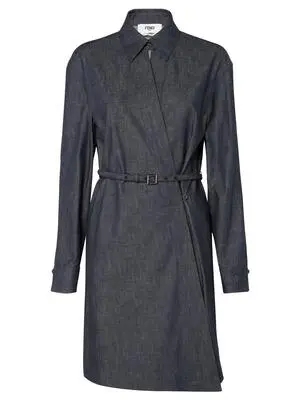 Fendi Short Denim Shirt Dress - Blue