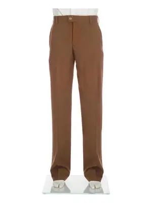 Fendi Wool Gabardine Cigarette Trousers - Brown