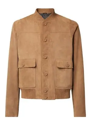 Fendi Suede Bomber Jacket - Brown