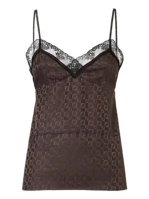 Fendi Jacquard Silk Top - Brown