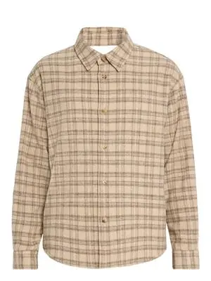 FRAME Plaid Wool-blend Overshirt - Beige Multi