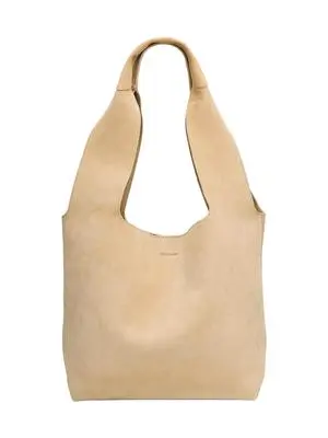 Veronica Beard Sling Suede Shoulder Bag - Latte