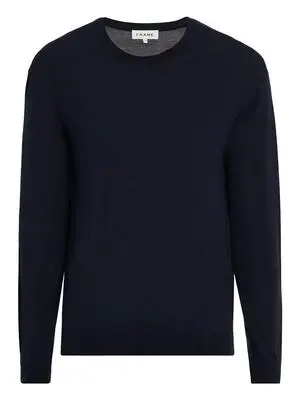 FRAME Superfine Wool And Cashmere Crewneck Sweater - Dark Navy