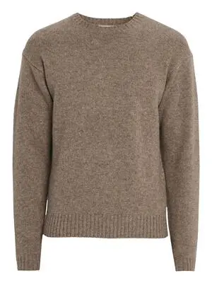 FRAME Yak Wool Knit Crewneck Sweater - Dark Taupe