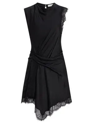 A.L.C. Dion Draped Lace-trim Mini Dress - Black