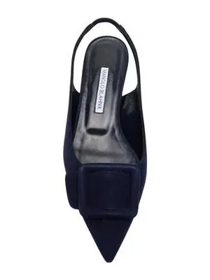 MANOLO BLAHNIK Maylura Suede Slingback Ballerina Flats
