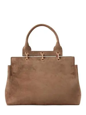 Gabriela Hearst Small Embellished Suede Tote - Brown