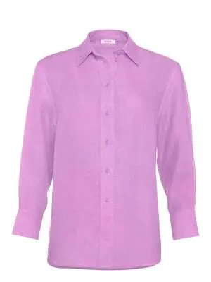 ERES Mignonette Button-down Linen Shirt - Purple