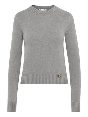 Oscar De La Renta Knot-detail Mock-neck Sweater - Grey