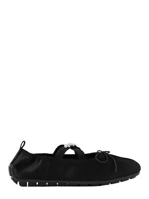 Simone Rocha Faux Pearl-embellished Pleated Ballet Flats - Black