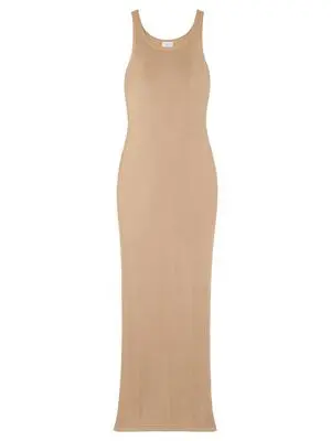 Saint Laurent Ribbed-knit Maxi Dress - Neutrals