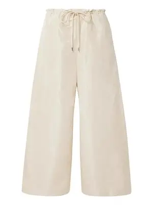 KALLMEYER Wesley Gathered Silk-taffeta Pants - Ivory