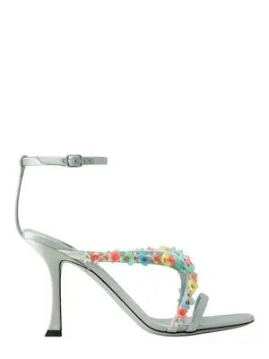 JIMMY CHOO Blanche 90 Embellished Satin Sandals - Green