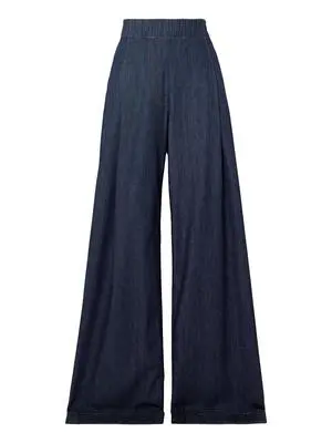 Dries Van Noten Pleated Wide-leg Jeans - Blue