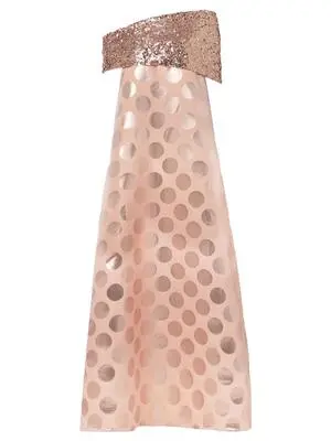DIMA AYAD Asymmetric Sequin-embellished Gown - Rose Gold