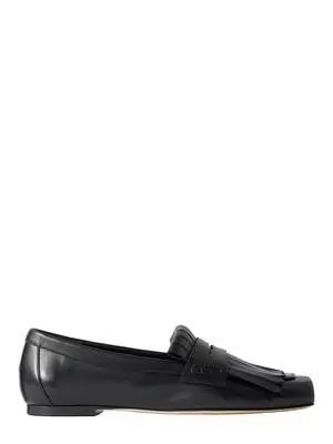 AeydĒ Belen Fringed Leather Loafers - Black