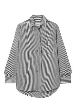 AGOLDE Aris Striped Crepe Shirt