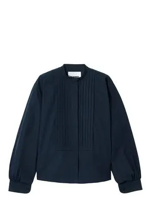 JIL SANDER Pintucked Cotton-poplin Shirt - Blue