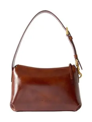 Dries Van Noten Small Glossed-leather Shoulder Bag - Brown