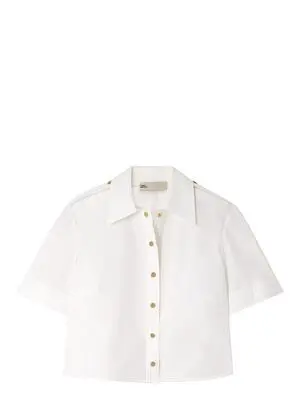 Tory Burch Cotton-blend Poplin Shirt - White