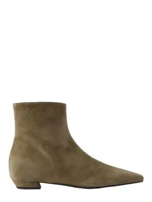 Proenza Schouler Suede Ankle Boots - Green