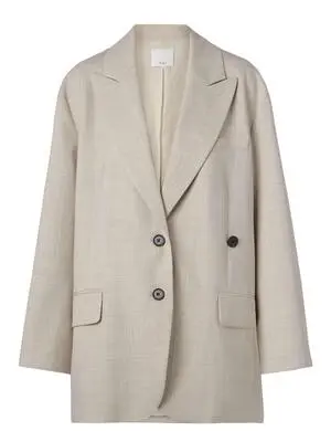 Tibi Liam Woven Blazer Beige