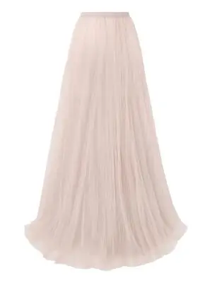 MARMAR HALIM Plissé-tulle Maxi Skirt - Neutrals