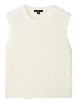 JAMES PERSE Ribbed Wool-blend Vest - Ivory