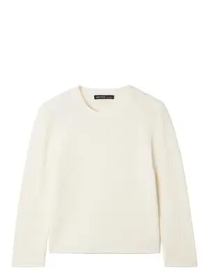 JAMES PERSE Cropped Ribbed Wool-blend Sweater - Ivory