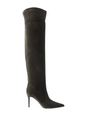 GIANVITO ROSSI Hansen 85 Suede Over-the-knee Boots - Green
